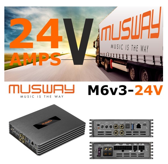 MUSWAY M6v3-24V 6 KNAL CLASS D VERSTÄRKER 24 Volt für LKW, Busse, Boote